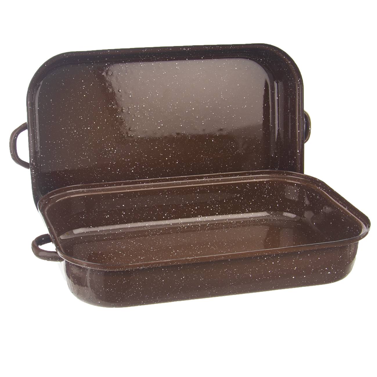 Smaltovaný pekáč s víkem BROWN 42,5x27 cm | Orion - tvoříme vaši domácnost