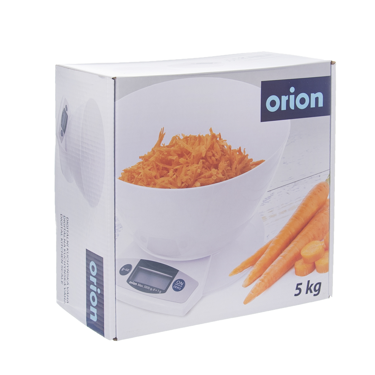 Bílá kuchyňská digitální váha s miskou ORION 5 kg,