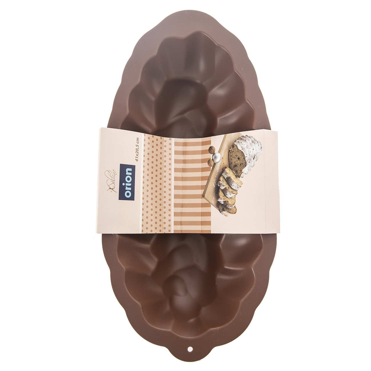 Silikonová forma na vánočku ORION 41x20,5 cm hnědá