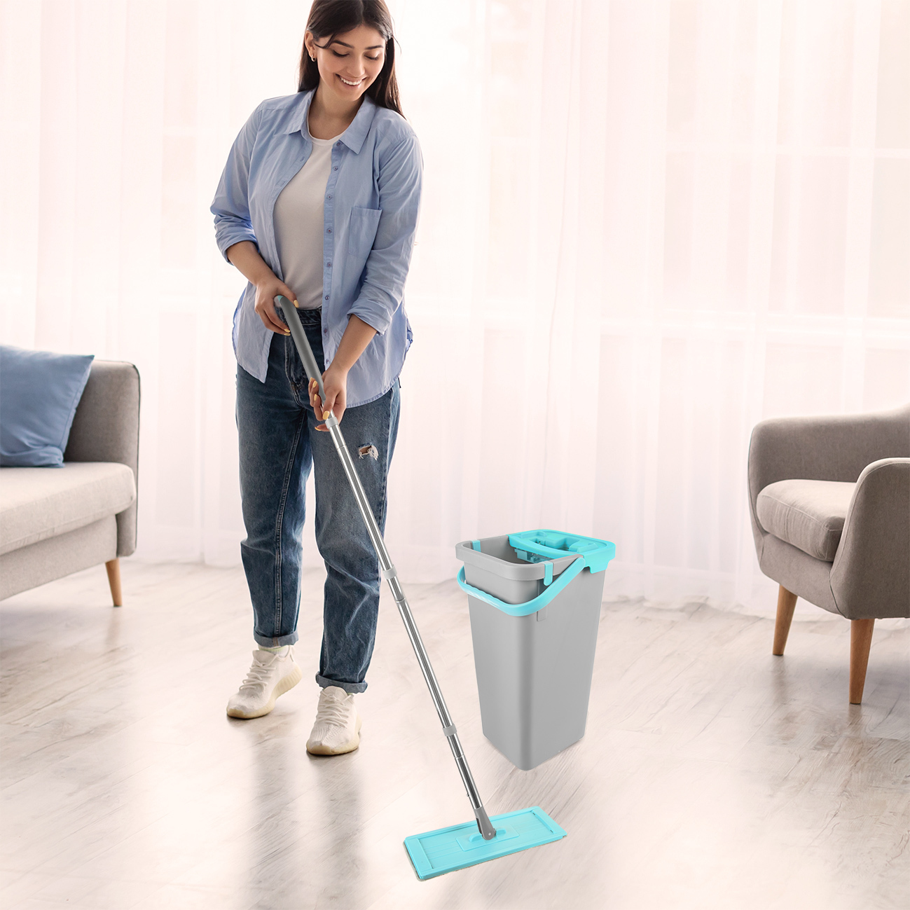 Mop se ždímačem set CLEAN vertikální | Orion - tvoříme vaši domácnost