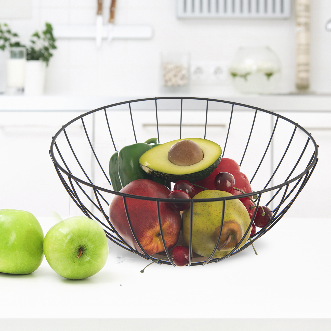 Kovový košík na ovoce+kov RADKA pr. 28 cm